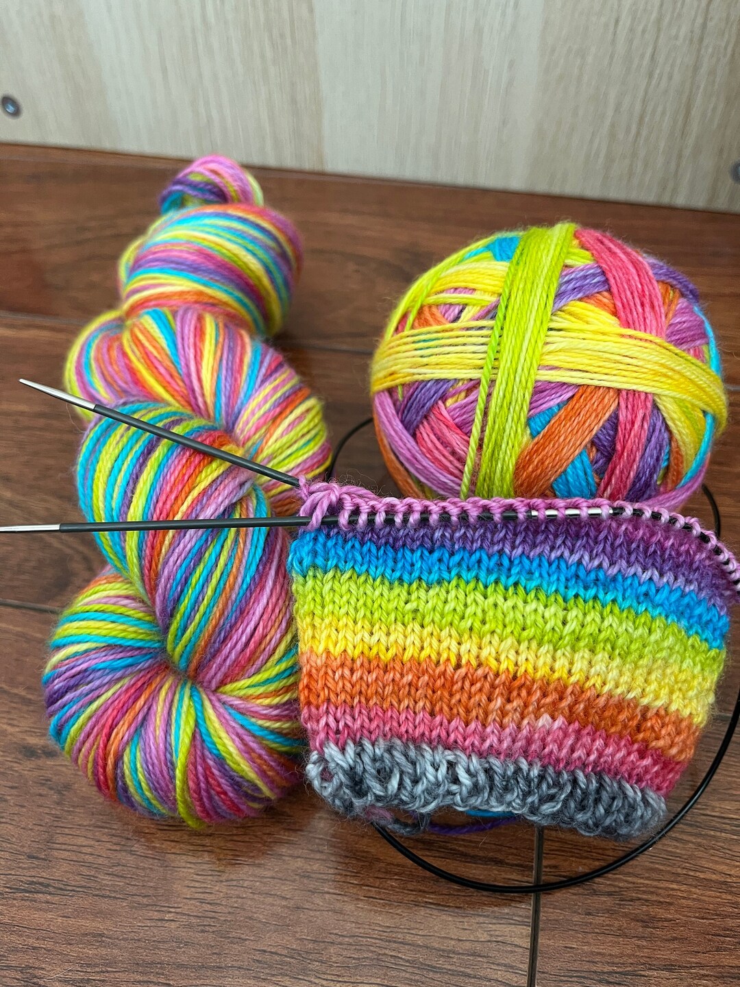 Rainbow Self Striping Sock Yarn, 100 Gram Skein - Etsy