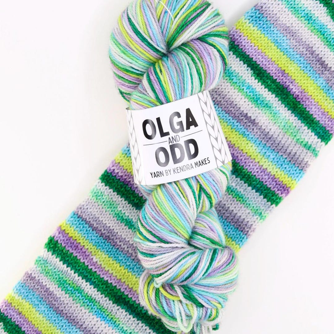 Barney and Friends Self Striping Sock Yarn, 12 Stripe, 100 Gram Skein ...