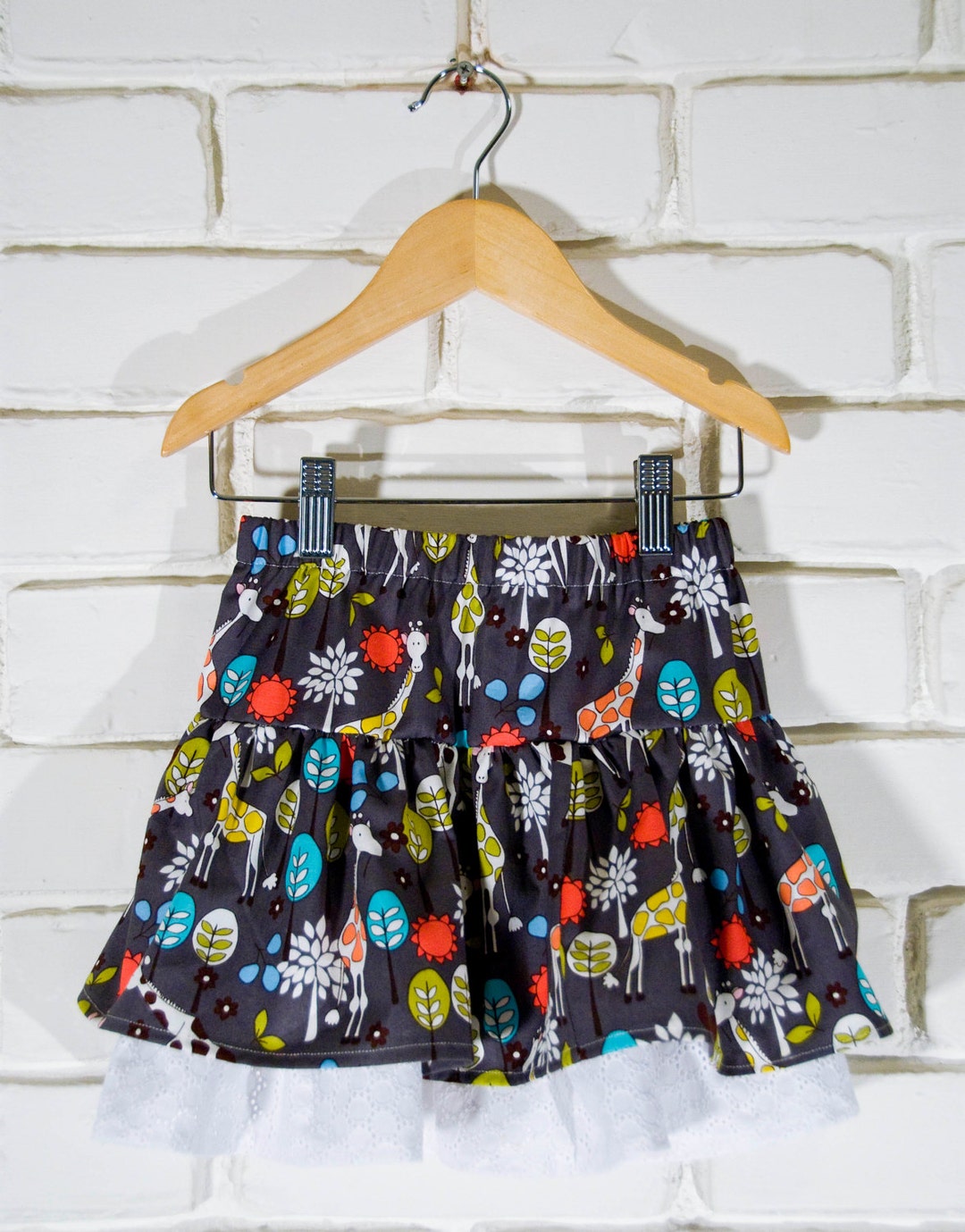 Double Ruffle Skirt Giraffe/eyelet S - Etsy