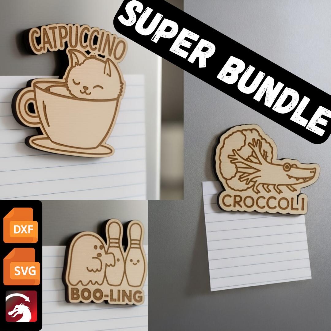 Fridge Magnets Svg Bundle / Laser Cut Files SVG DXF LBRN2 /20 ...