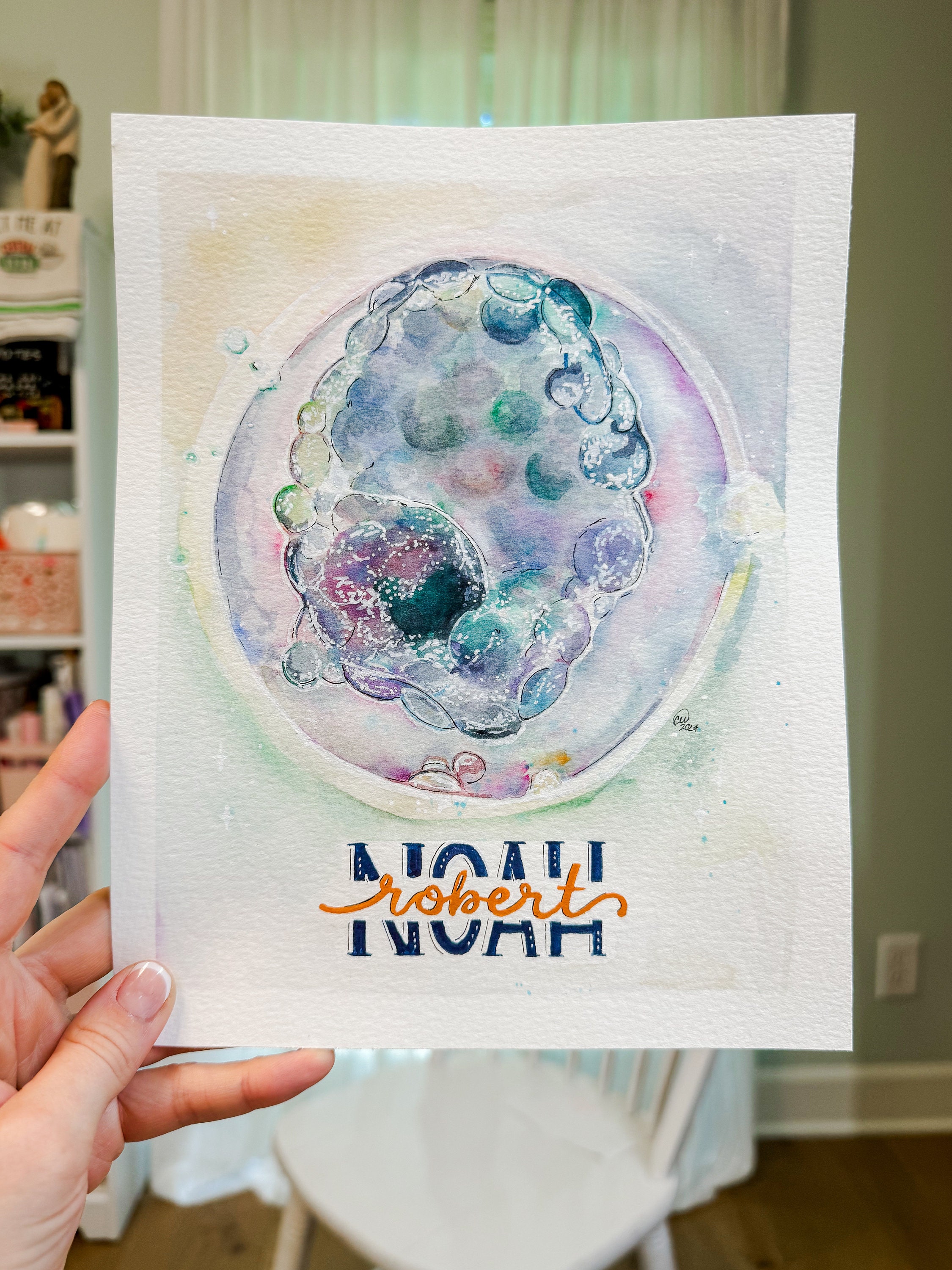 Custom IVF Embryo Watercolor Painting: Personalized Nursery Art - Etsy