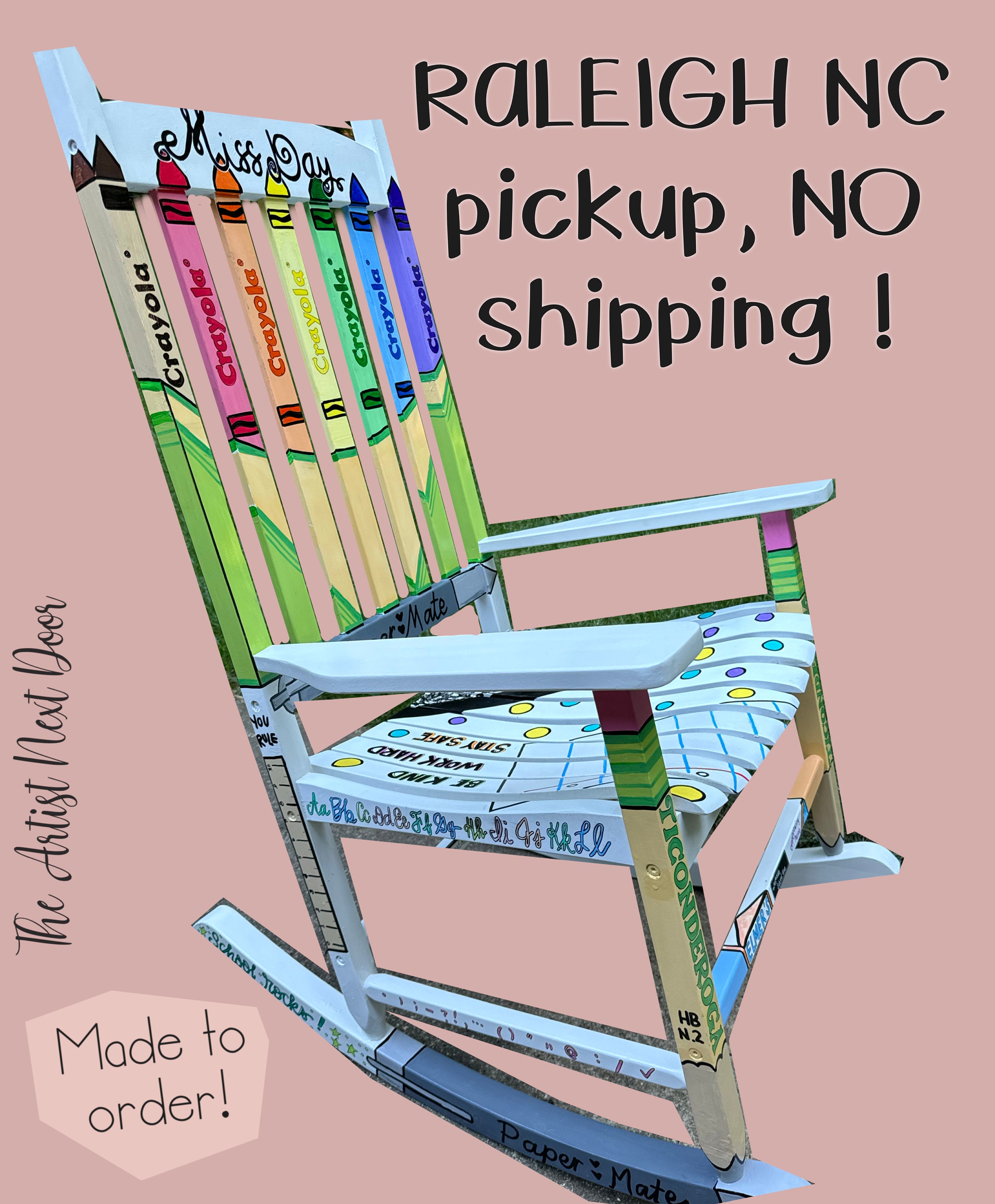 Hand-painted Classroom Chair: Whimsical Teacher/student Decor (raleigh ...