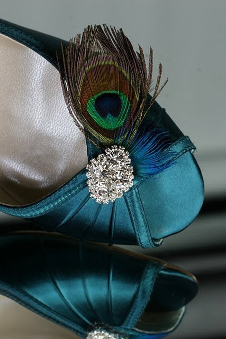 Wedding Shoes Wedge Peacock Shoes Teal Blue Peacock Etsy