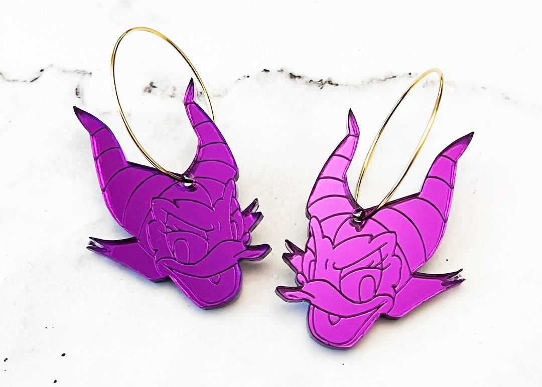 Daisy Duck Inspired Maleficent Halloween Earrings, Daisy Duck Inspired ...