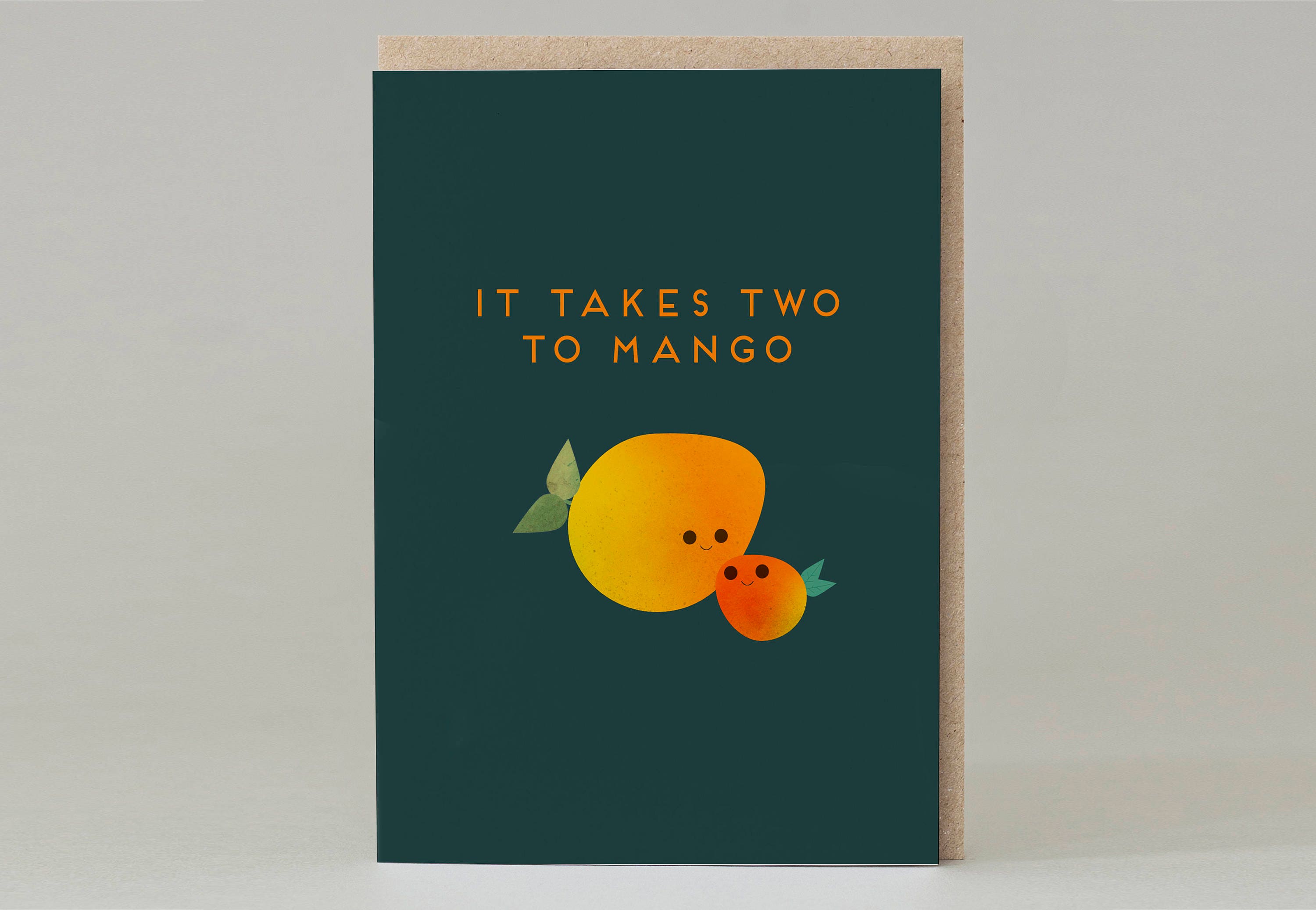 It Takes Two To Mango Card Fruit Card Funny Love Card Valentines Card ...