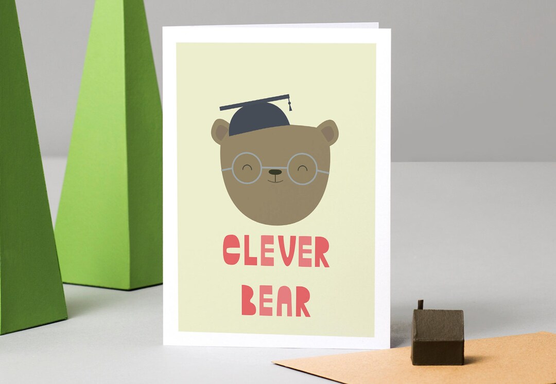 Tarjeta de oso inteligente / Tarjeta de graduación / Tarjeta de ...
