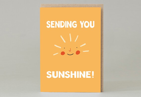 Sending You Sunshine card Positive Card Thinking of You | Etsy