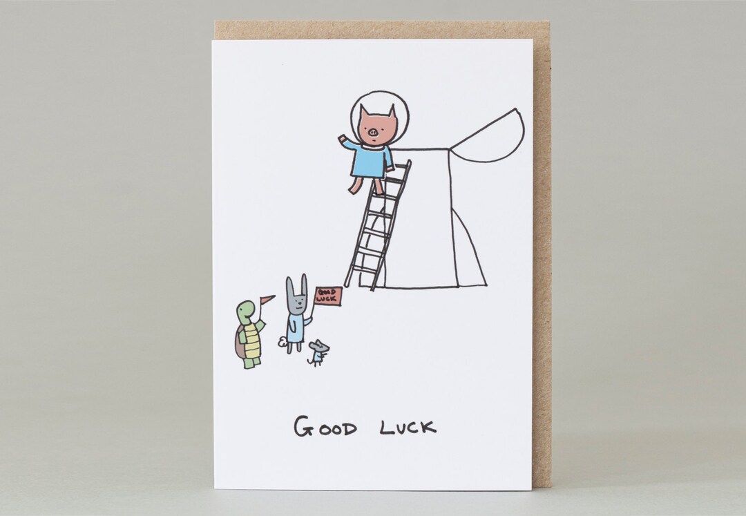 Piggy: Good Luck Card Original Design Send Direct Add - Etsy