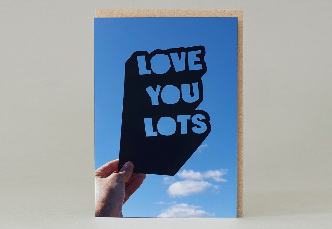 Love You Lots Valentine's Day Card Cut Out Love Typology Card Send Card ...