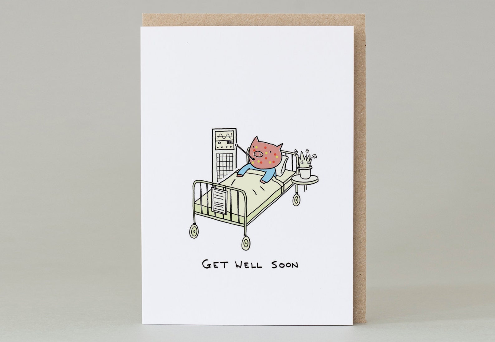 Piggy: Get Well Soon Card Cute Pig Get Well Card Hope You | Etsy