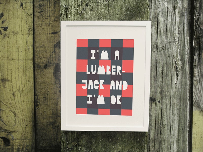 Lumberjack print Original Design Send Direct Giclée - Etsy