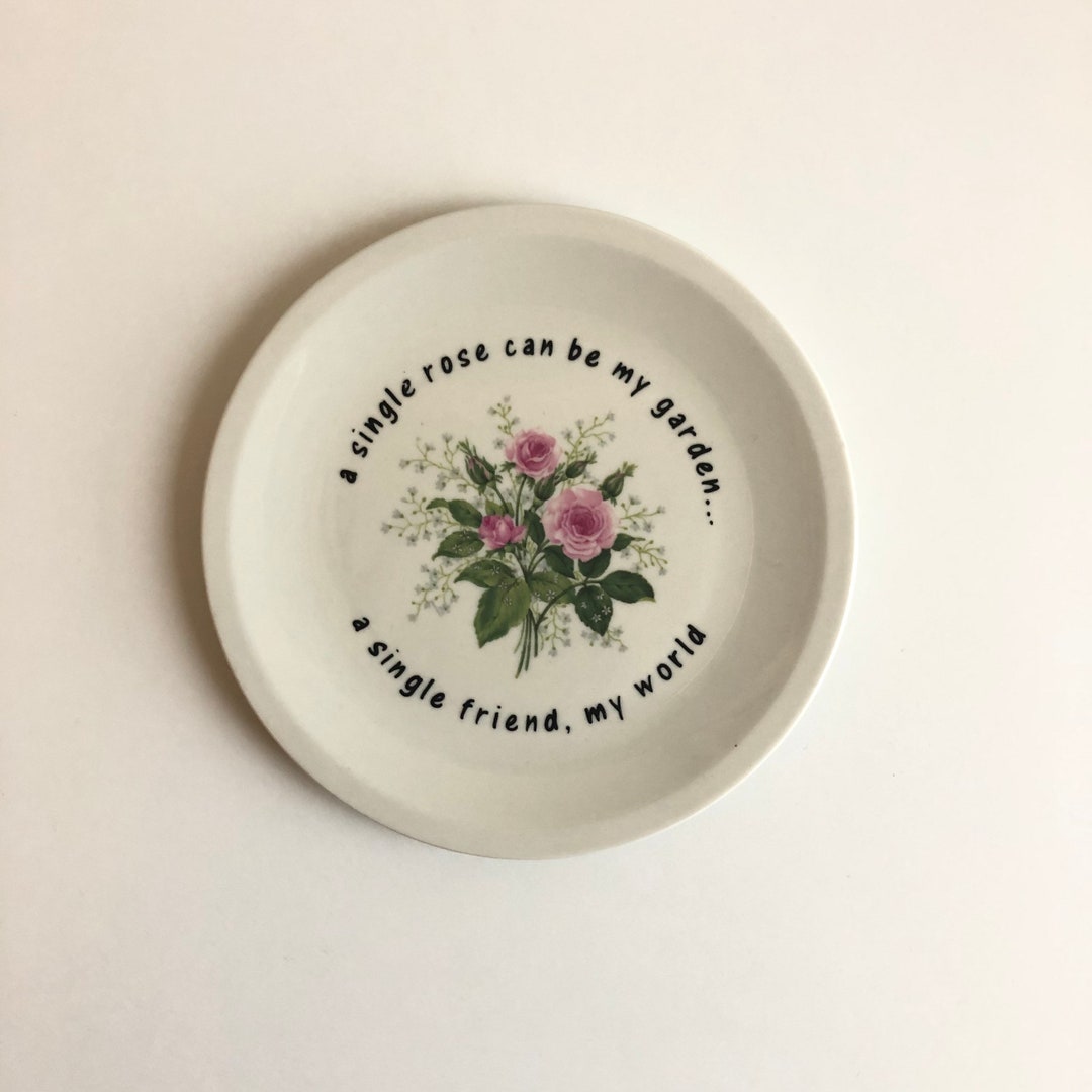 Upcycled Round Ring Dish Inspirational Leo Buscaglia Friend Quote Dish ...