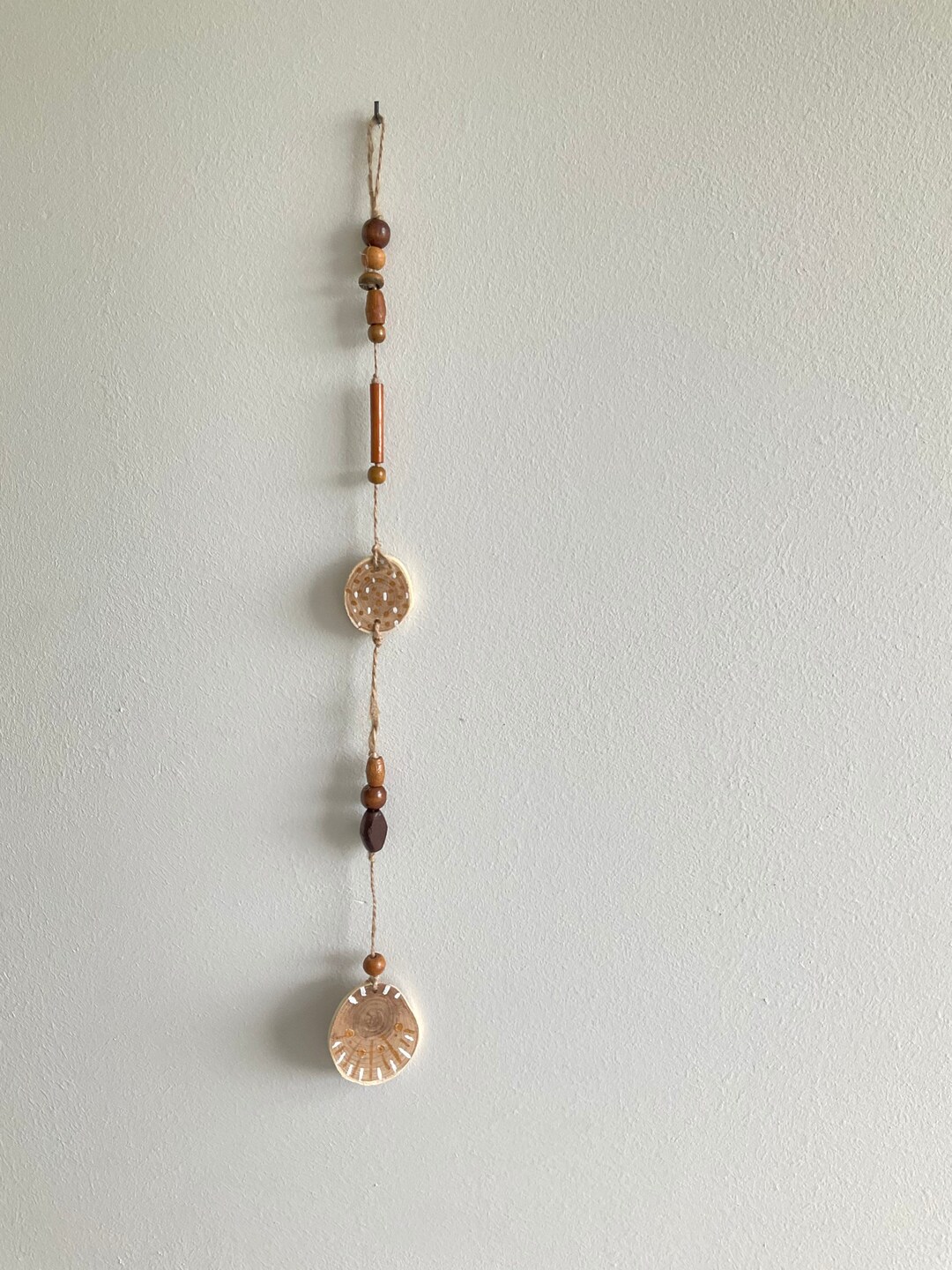 Wood Wall Hanging - Primitive Wall Decor - Long Wall Hanging - Boho Home Decor - Totem Wall ...