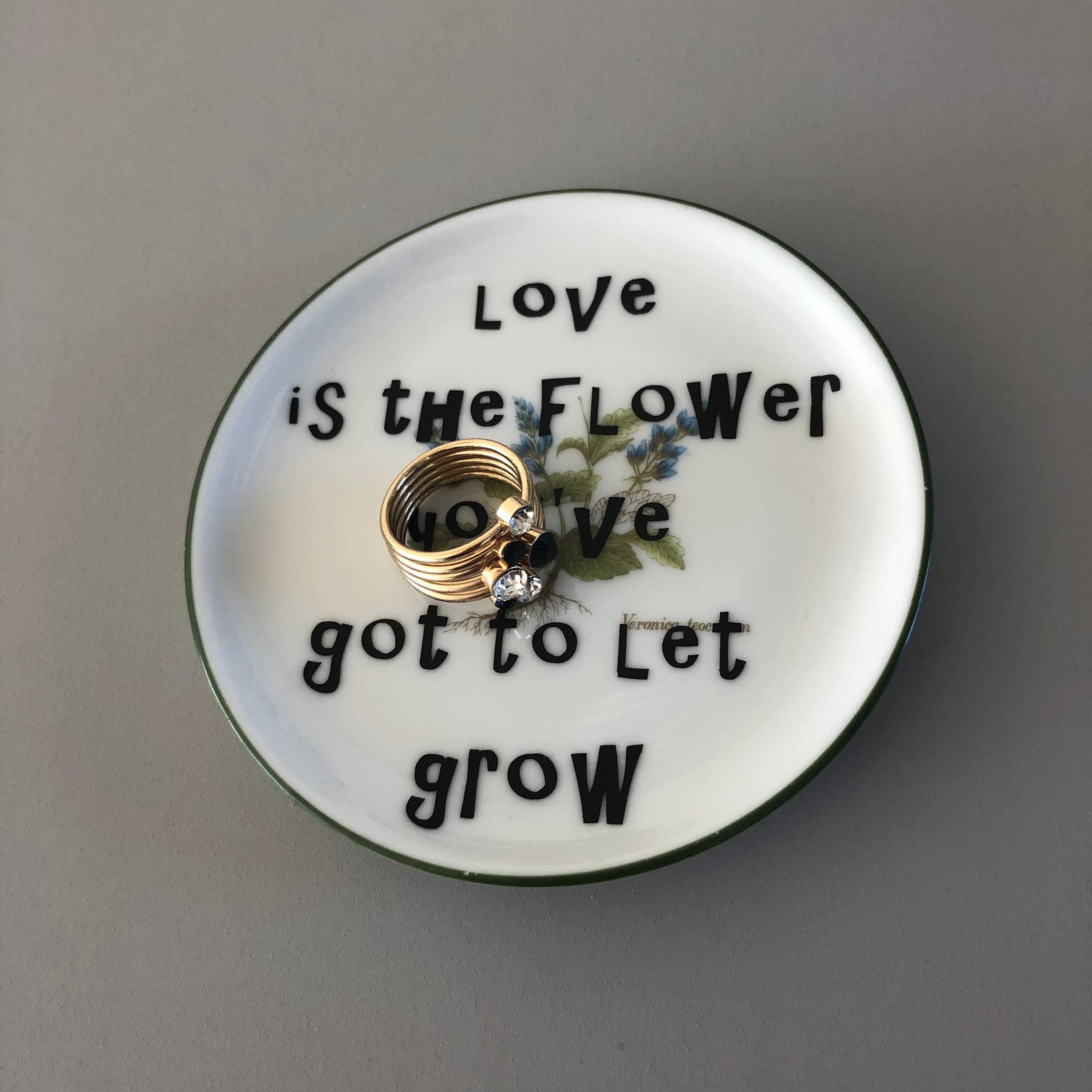 Upcycled Ring Dish: Vintage Floral Ceramic Trinket Plate With John ...