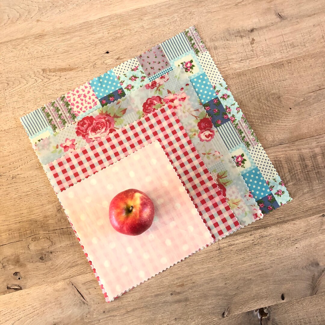 Reusable Waxed Cotton Food Wrap Set: Zero Waste Cottage Decor - Etsy