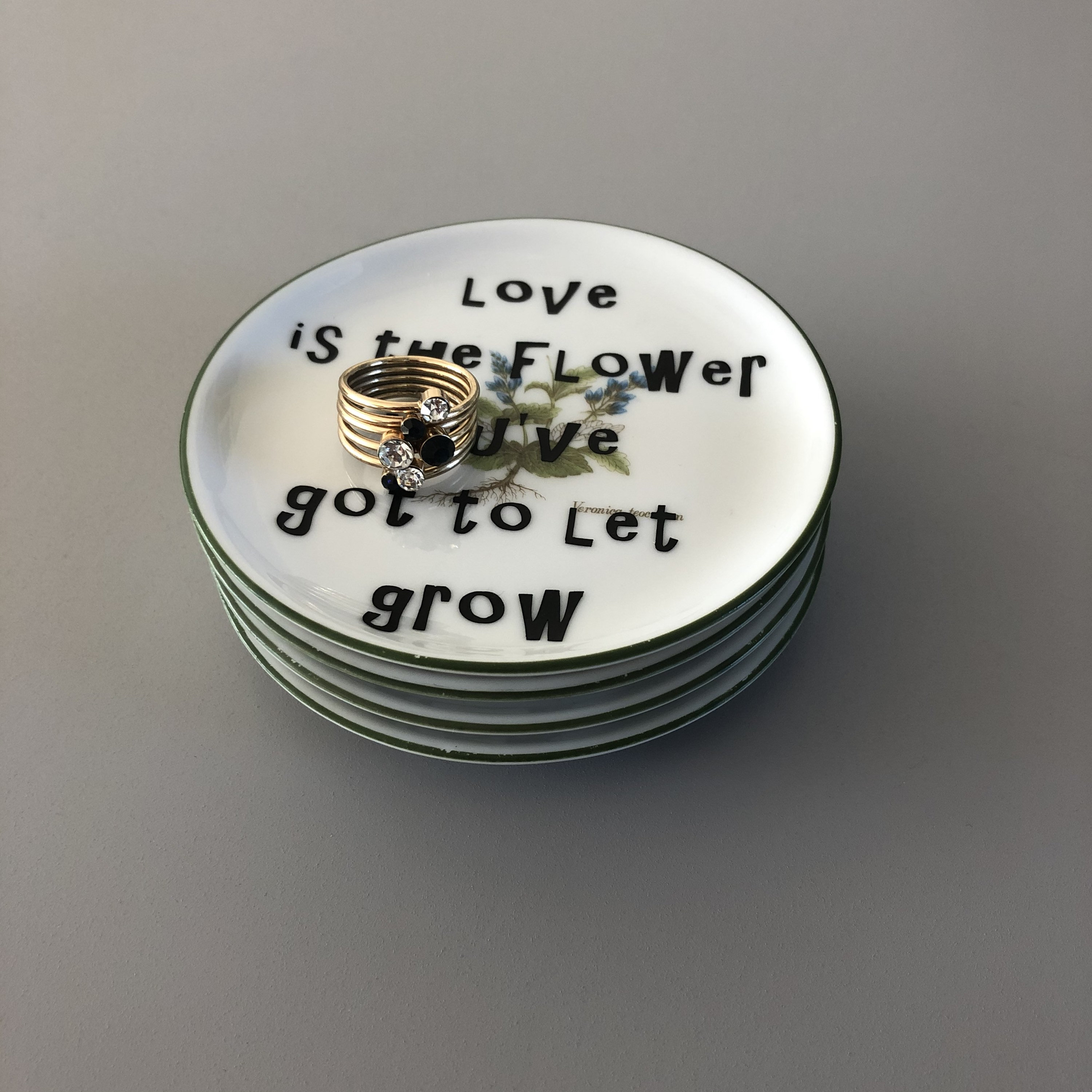 Upcycled Ring Dish: Vintage Floral Ceramic Trinket Plate With John ...
