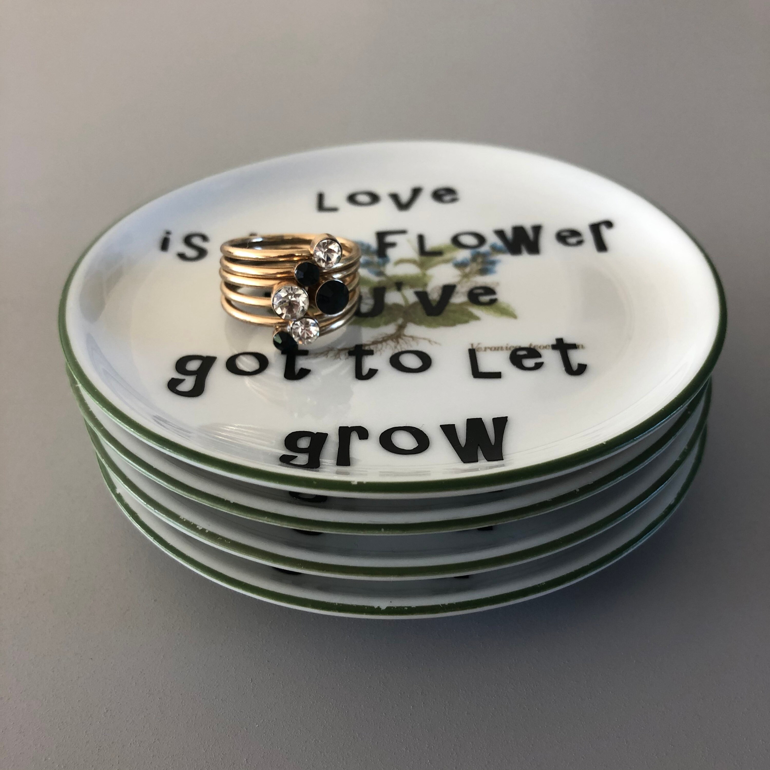 Upcycled Ring Dish Key Dish Trinket Plate Floral Bowl - Etsy