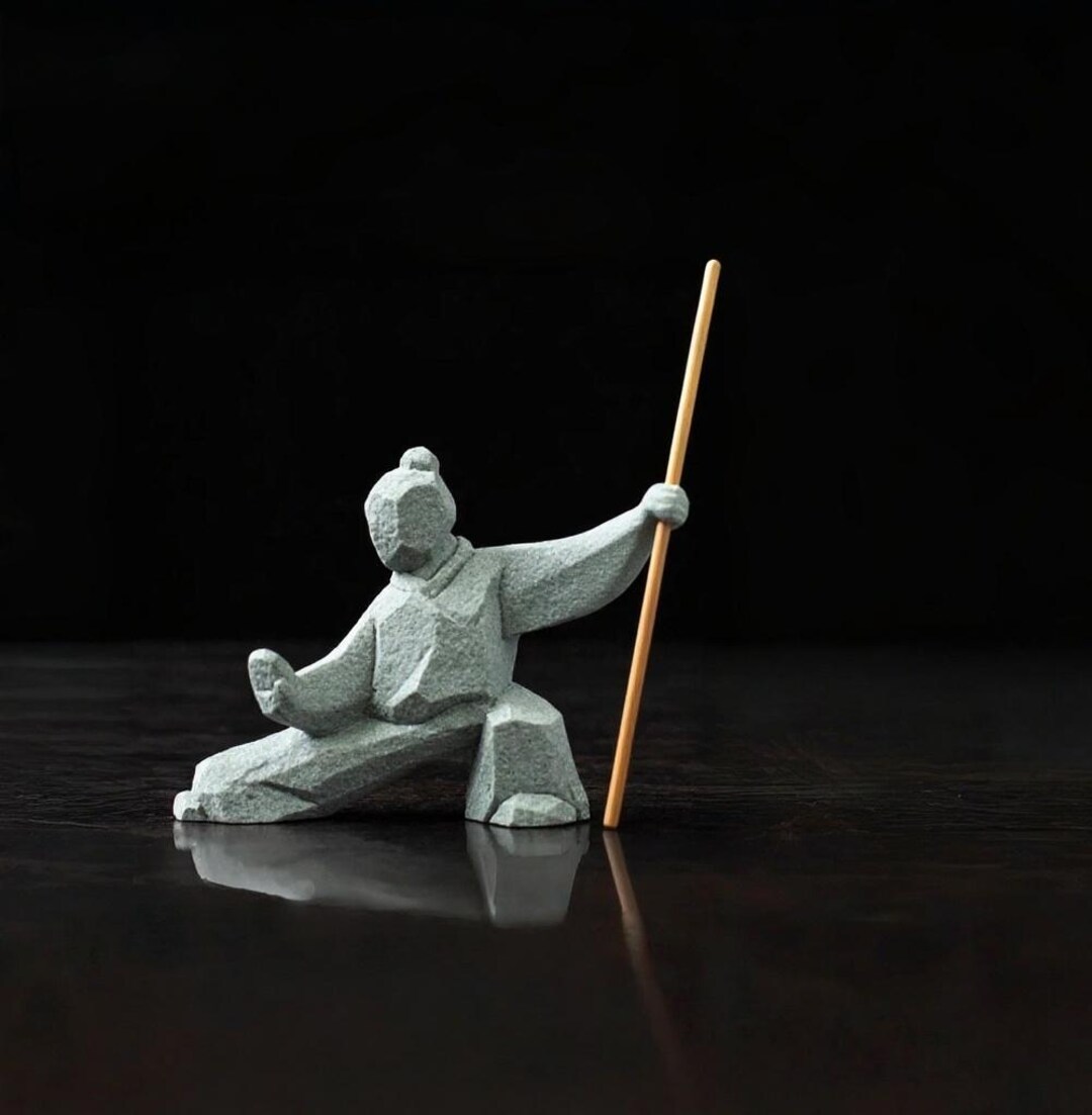 Kung Fu Staff Warrior Figurine Chinese Martial Arts Home/office/study ...