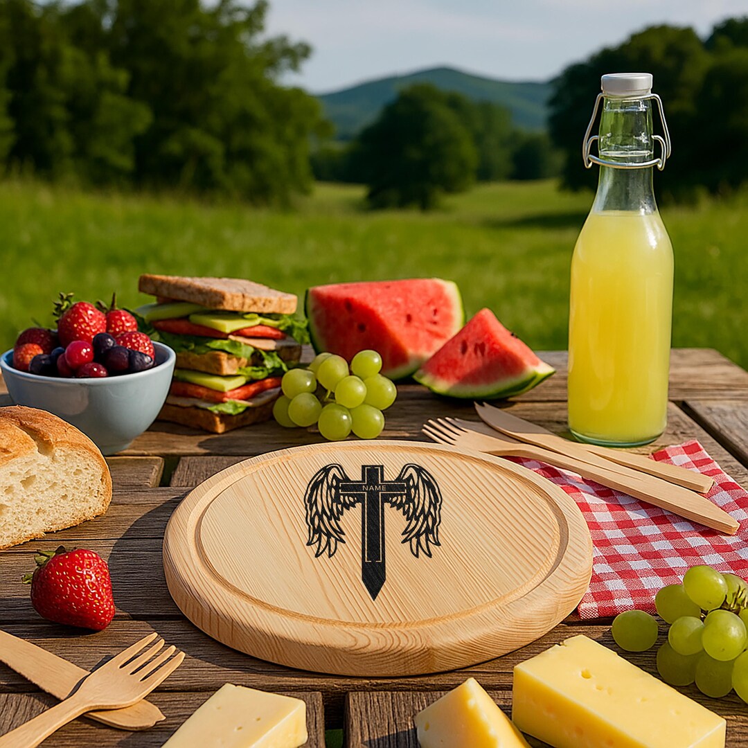 Engraved Angel Cross Cutting Board: Personalized Memorial Gift - Etsy