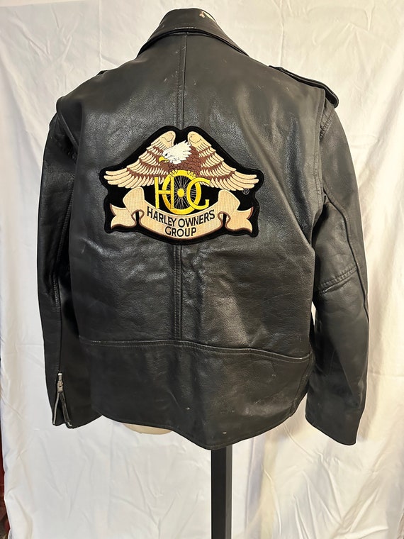 Vintage Highway One Black Leather Motorcycle Jacket X… - Gem