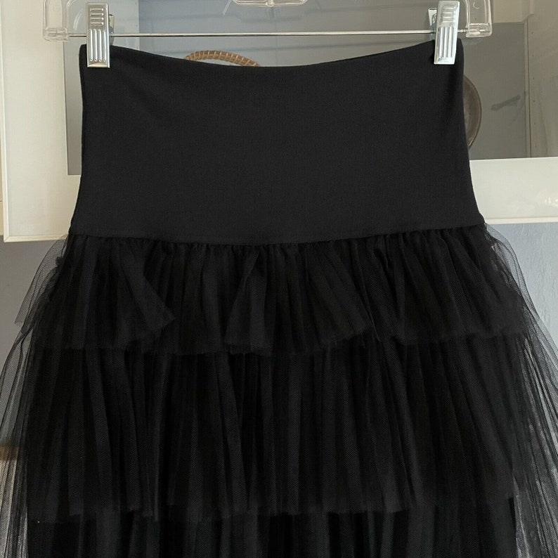 Vintage 90’s Ritmo Di Perla Pencil Skirt W/tiered Tulle Black Size 42 ...