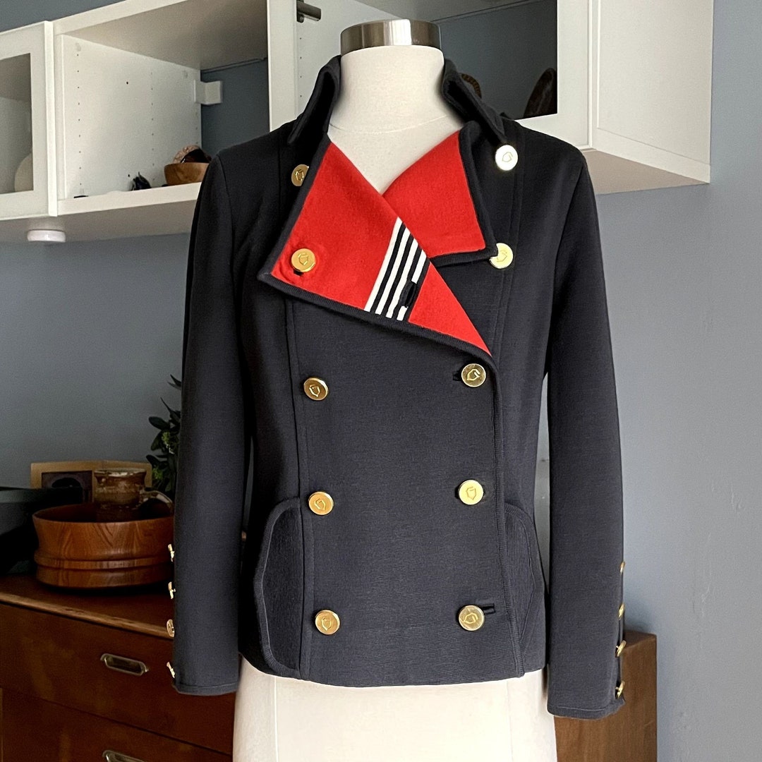 Vintage 60's Lucille of Florence Italy Snob Boutique Sailor Wool Jacket ...
