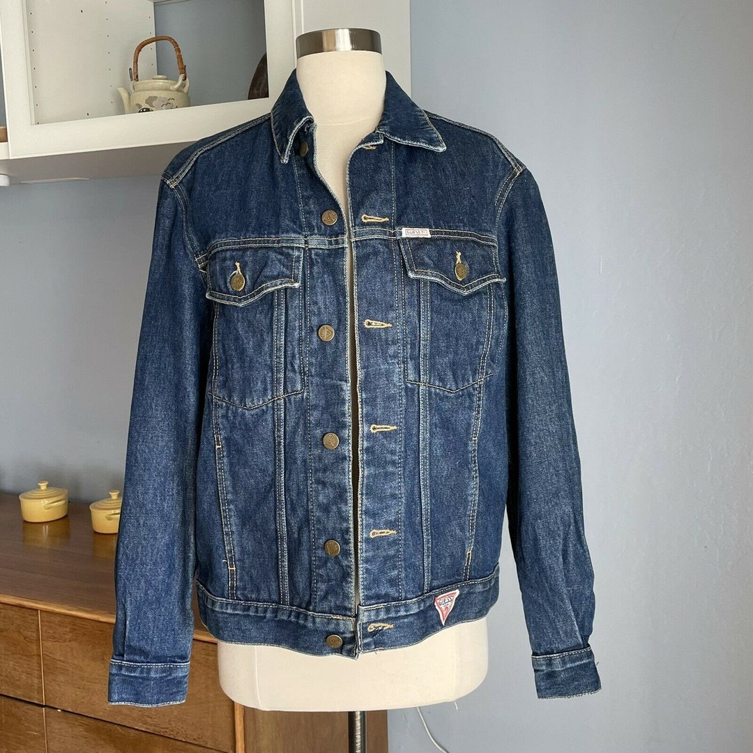Vintage Guess Denim Blue Jean Jacket Georges Marciano Trucker USA Size ...