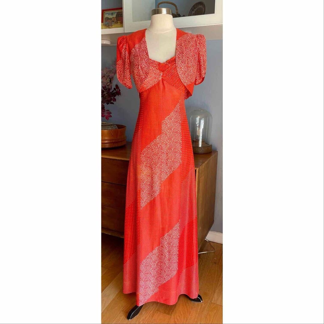 Vtg 1970s YOUNG INNOCENT by Arpeja Maxi Dress Bolero Set 2pc Retro XS/S ...