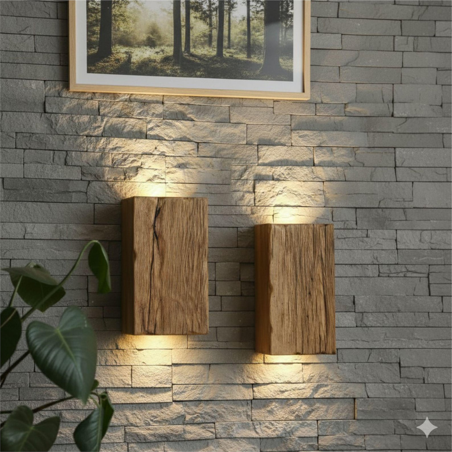 Reclaimed Oak Wood Plug-in Wall Sconce: Rustic Farmhouse Lighting - Etsy