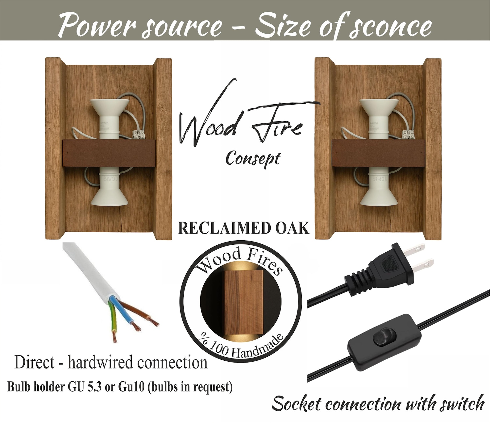 Rustic Reclaimed Wooden Sconce , Farmhouse Sconce , Wall Sconce ...