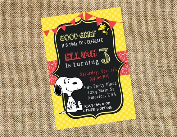Snoopy Birthday Invitation by Catiebug Designs Shop | Catch My Party