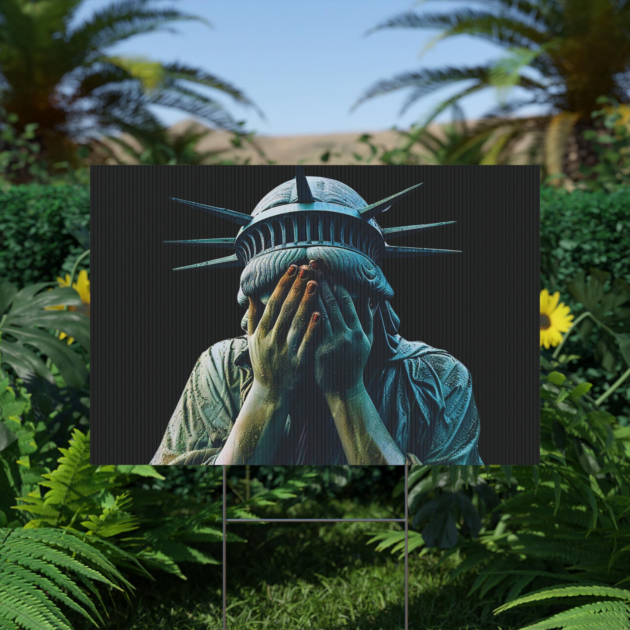 Weeping Statue of Liberty Yard Sign: Political Expression - Etsy