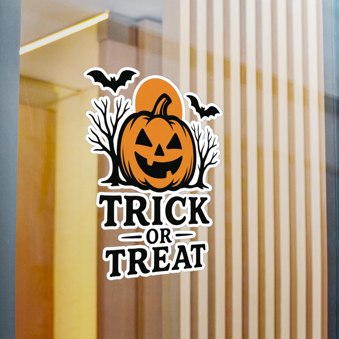 Halloween Sticker: Jack-o'-lantern Pumpkin Vinyl Decal - Etsy