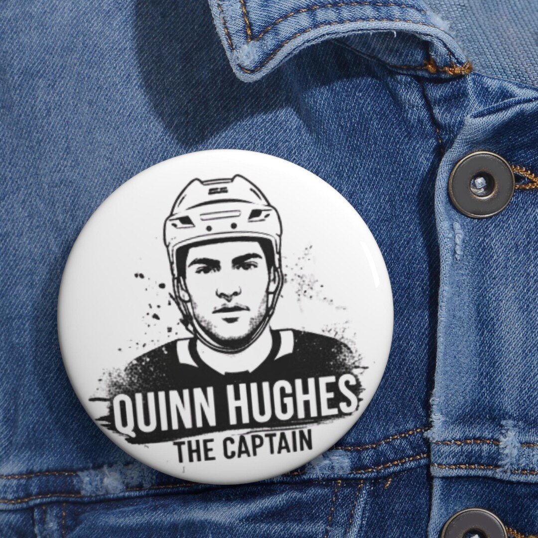 Quinn Hughes Hockey Pin Button | Vancouver Canucks Captain Fan Badge ...