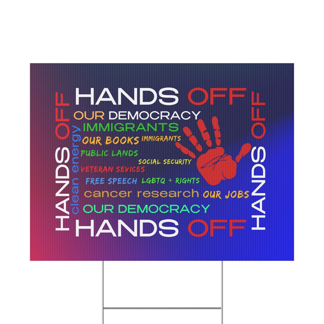 Hands off Our Democracy Yard Sign, Fight Oligarchy Yard Sign, Anti ...