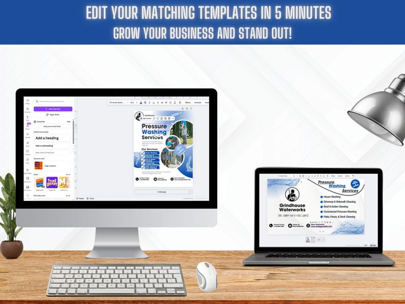 Pressure Washing Flyer and Business Card Template, Small Business ...