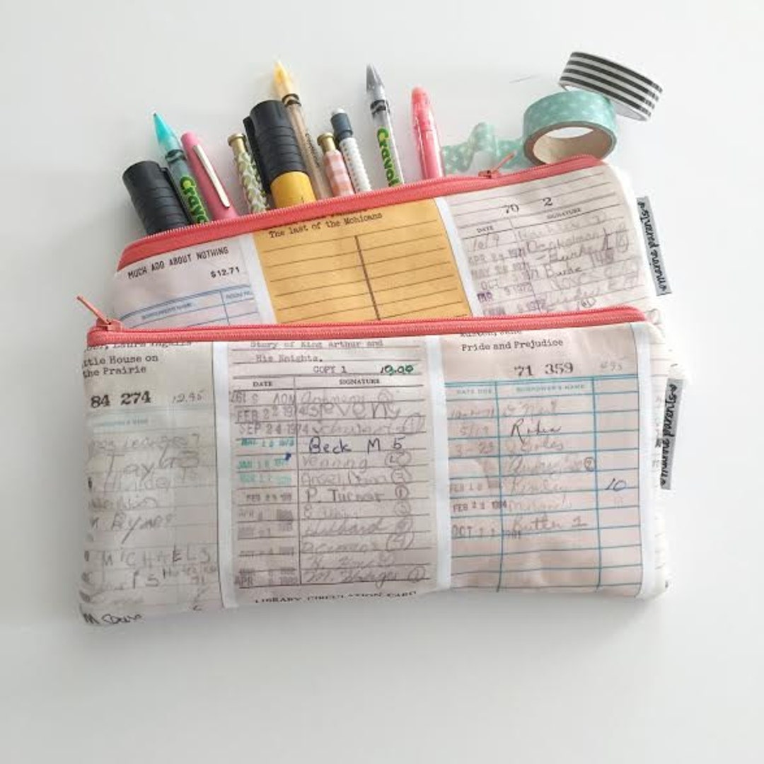 Pencil Pouch Library Cards - Etsy
