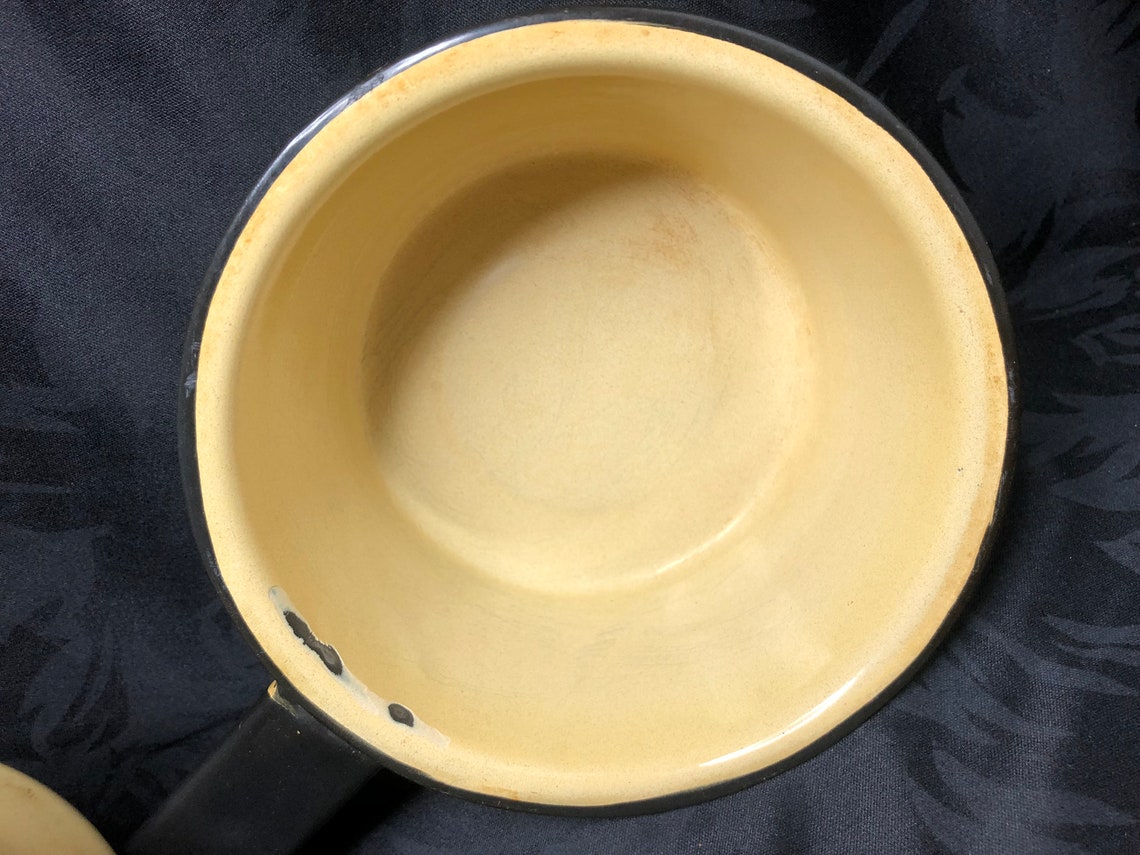 Yellow Enamelware Pots Set of 2 | Etsy