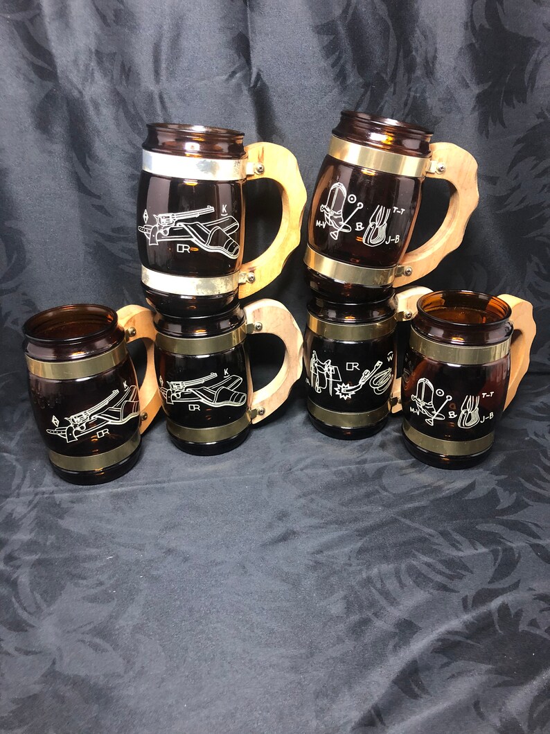 Siesta Ware Western Cowboy Motif Glass Mugs - Etsy