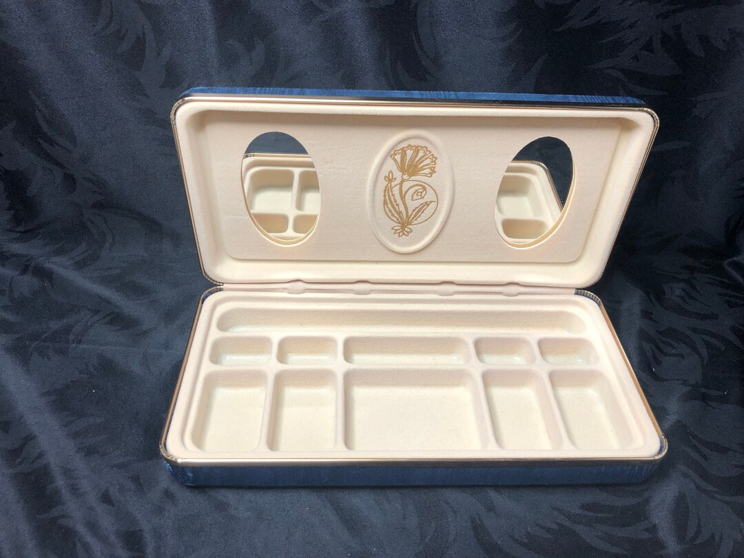 Blue Two Tone Clamshell Jewelry Box - Etsy