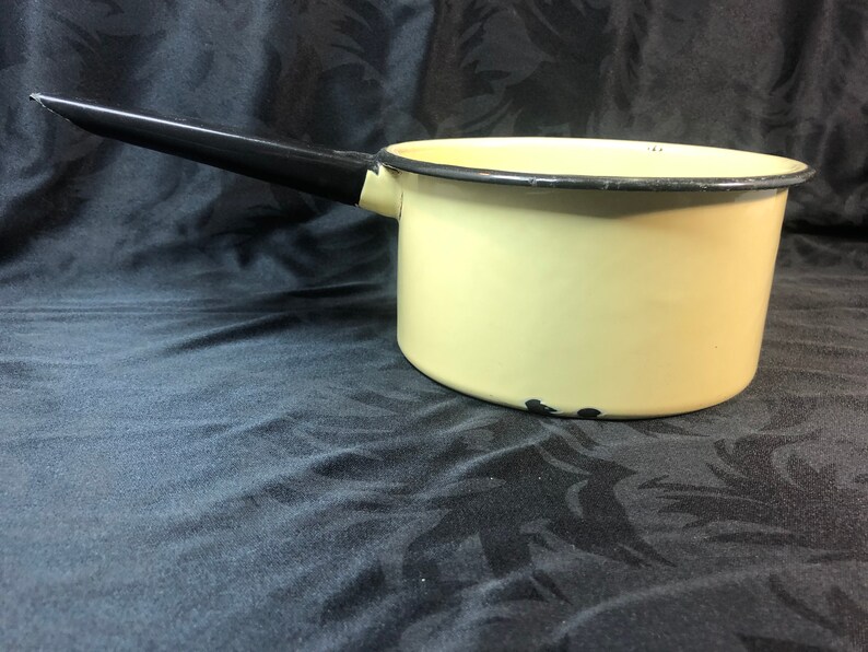 Yellow Enamel Pot - Etsy