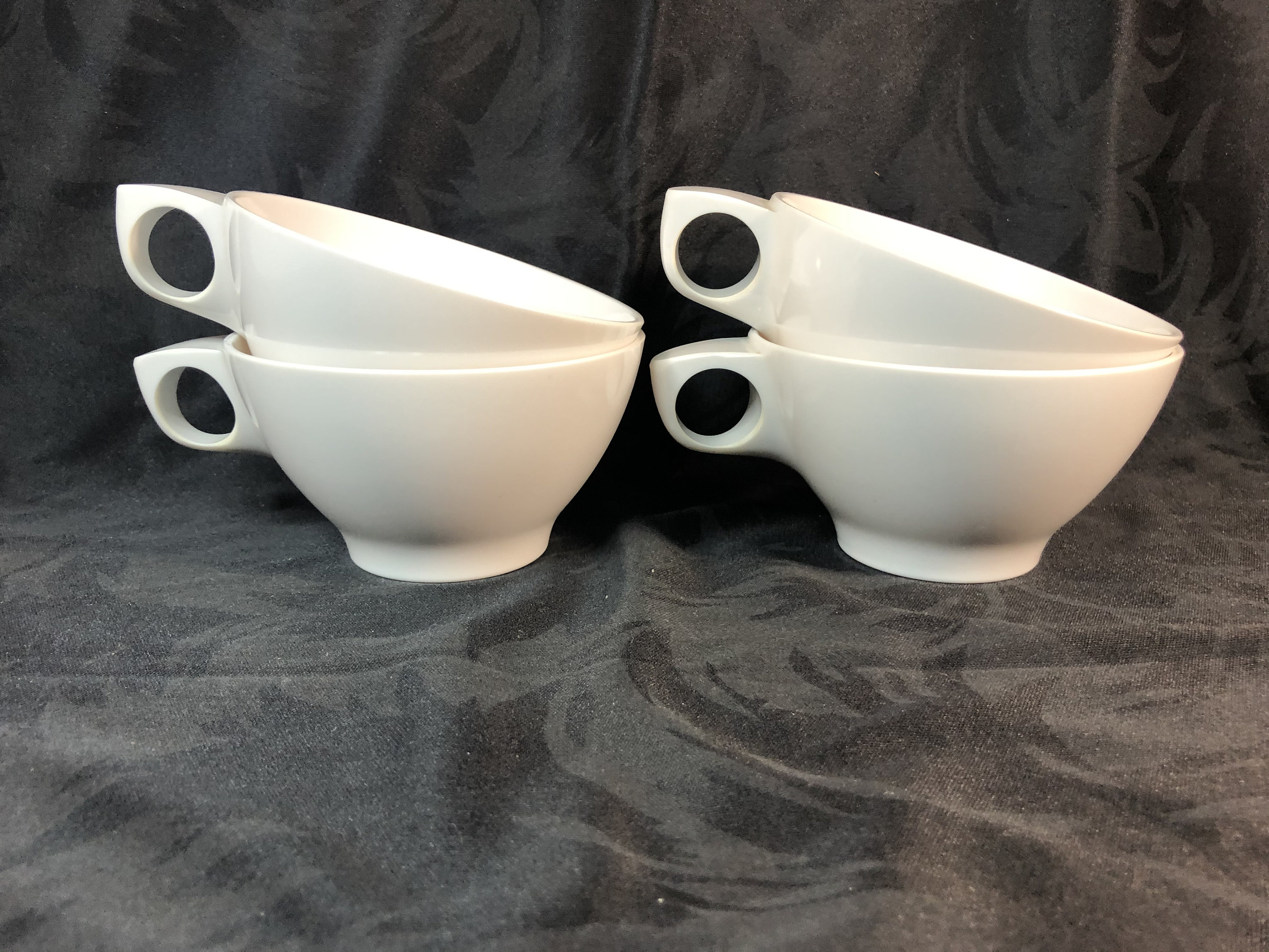 White Boontonware Cups, Set of 4 - Etsy