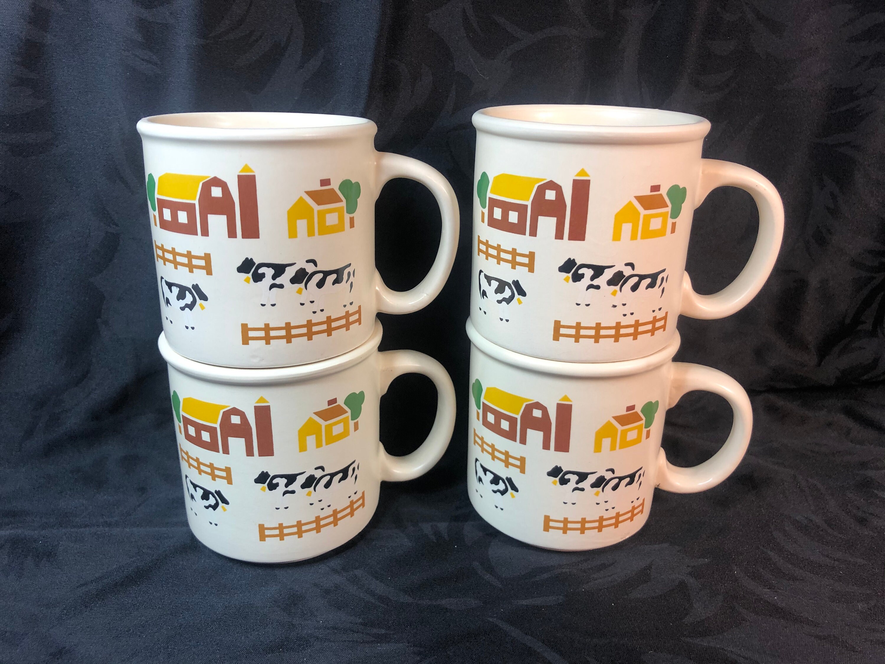 Country Home Cow Mugs, Set of 4, NOS, NIB - Etsy