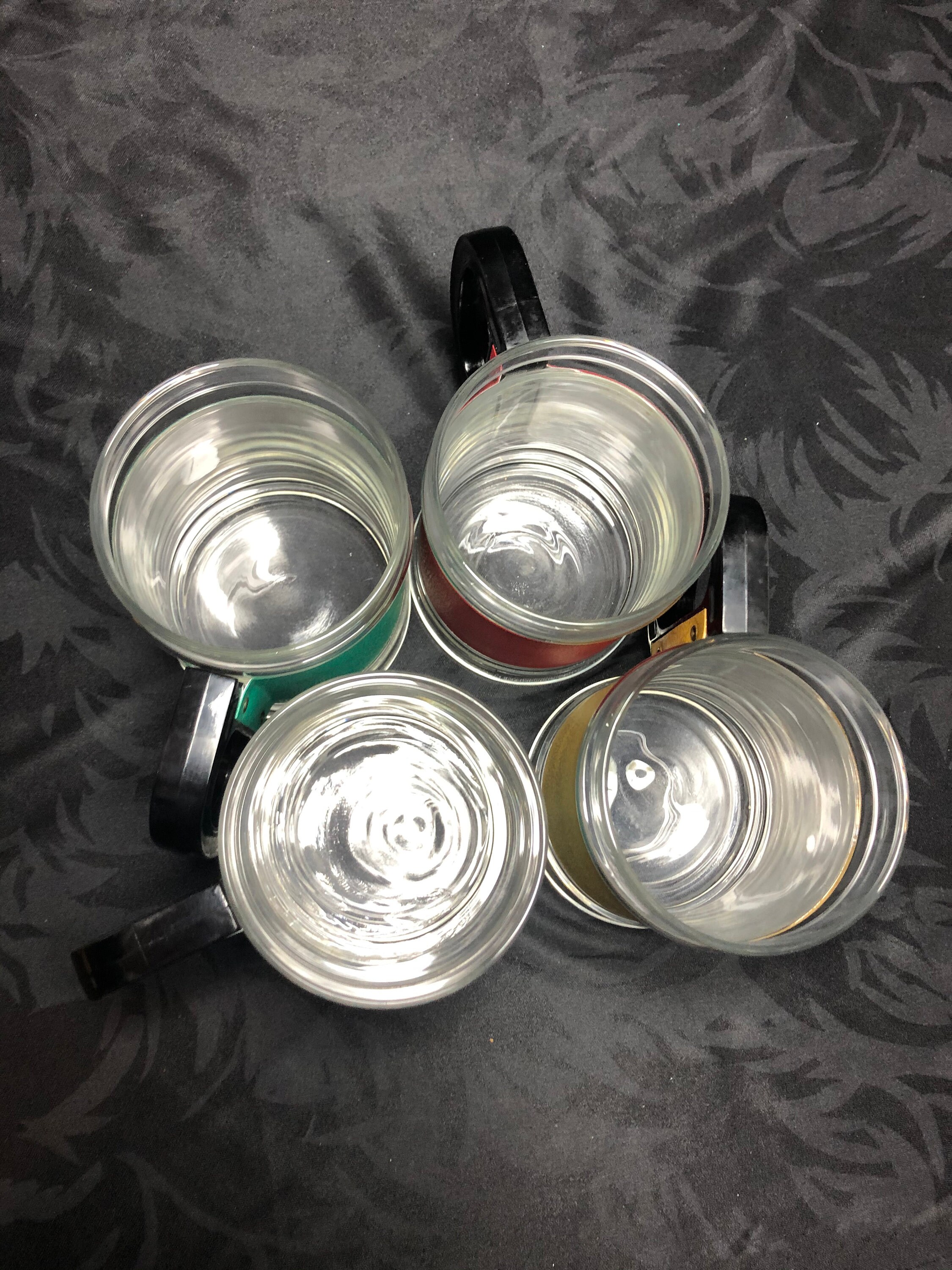 Glass and vinyl Mugs Set of 4 | Etsy