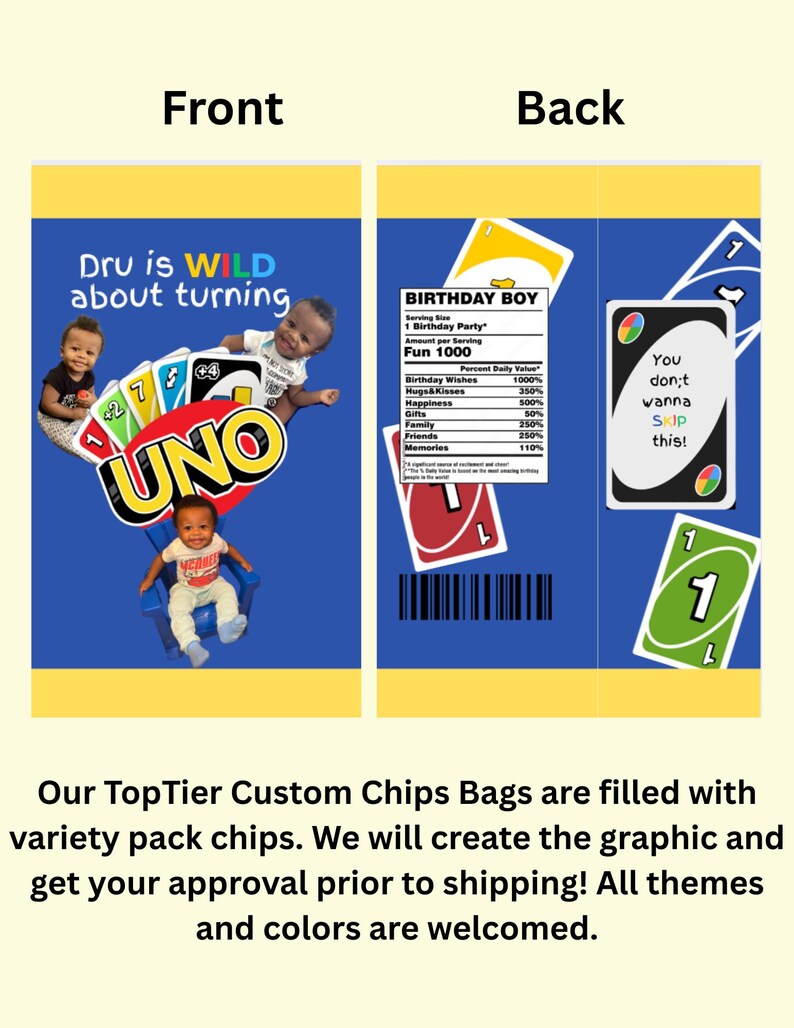 Custom Chip Bag Labels | Birthdays, Baby Showers, Graduations, Weddings ...