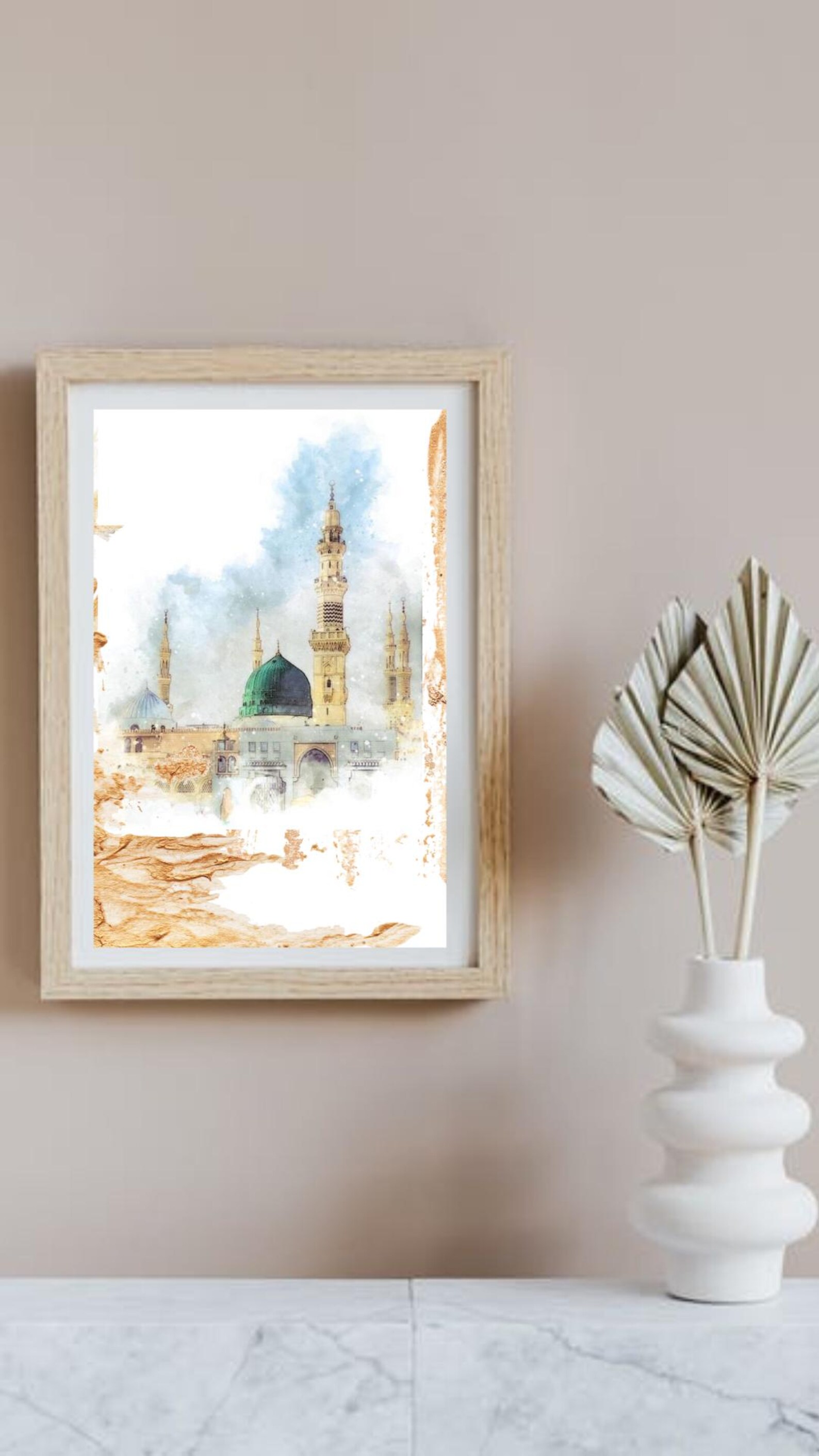 Medina Print | Islamic Wall Art | Masjid Al-nabawi Illustration ...