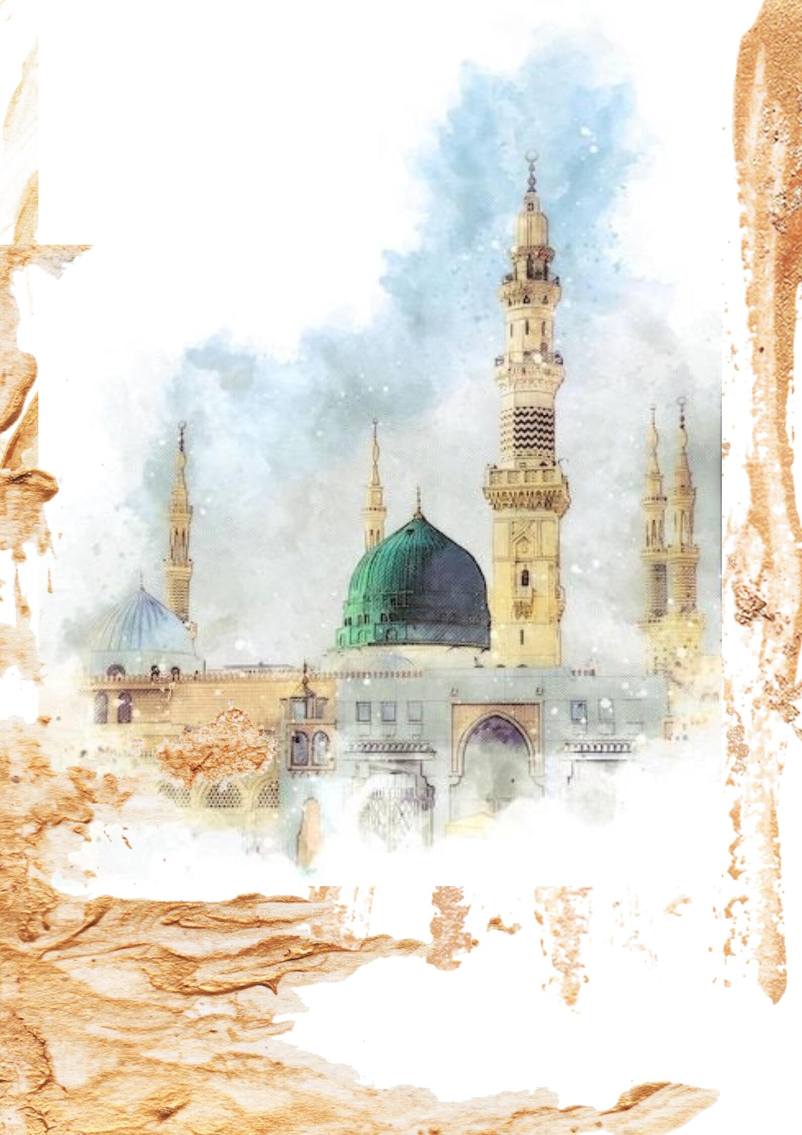 Medina Print | Islamic Wall Art | Masjid Al-nabawi Illustration ...