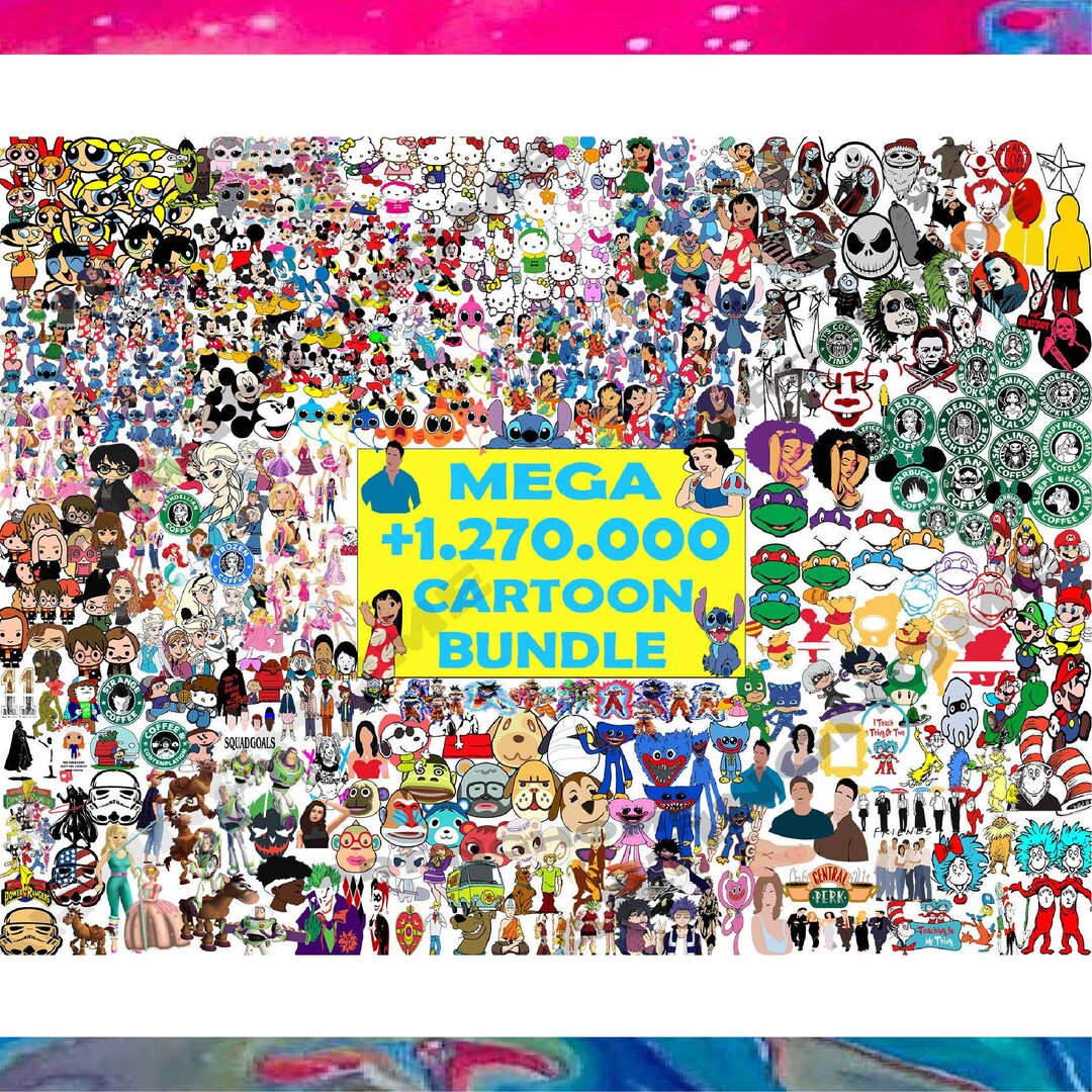 1,270,000+ Mega Cartoon Svg Bundle, Cartoon Mega Png, Silhouette ...