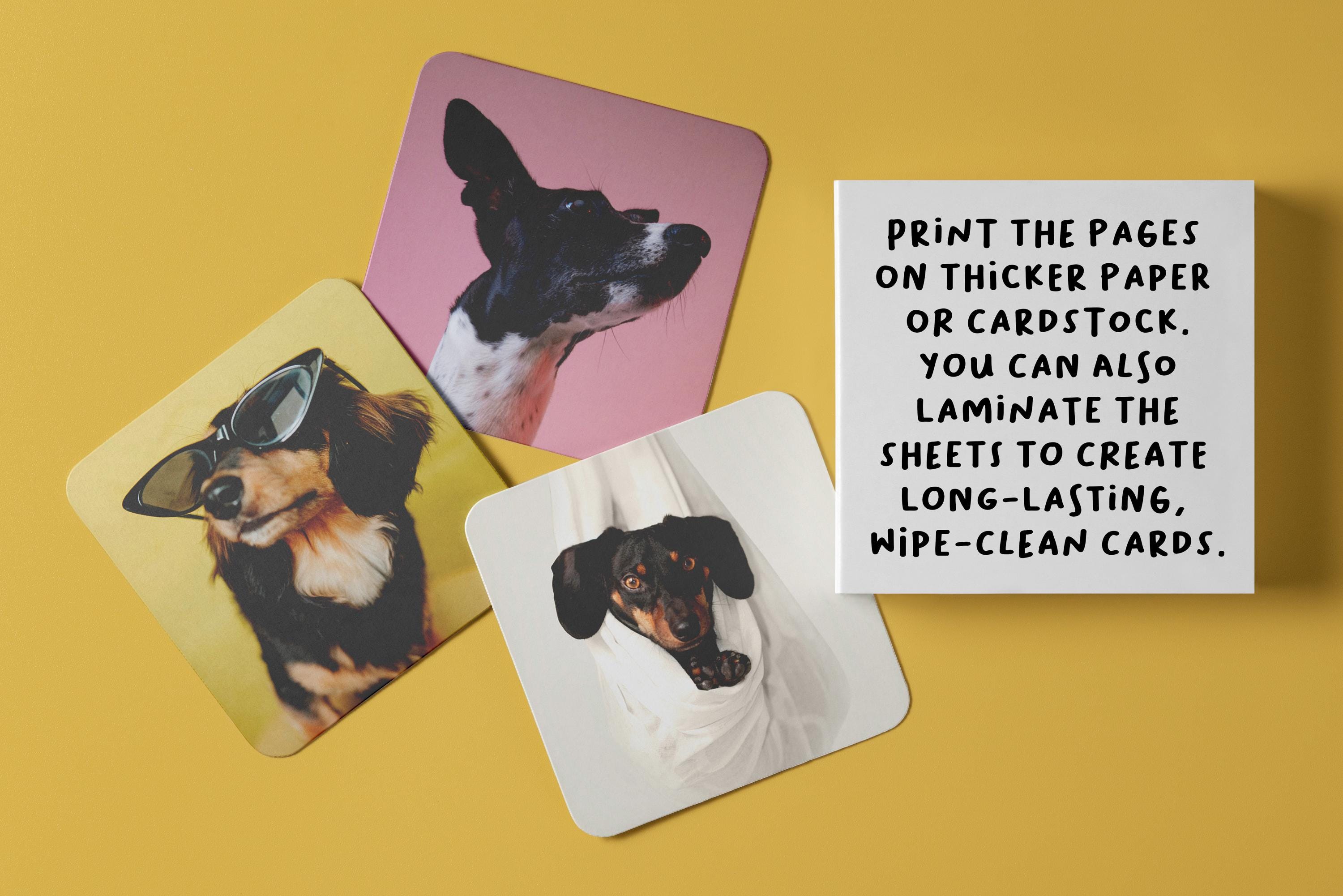Dog Memory Matching Game – Printable Dog Game | 48 Cards + Back Design ...