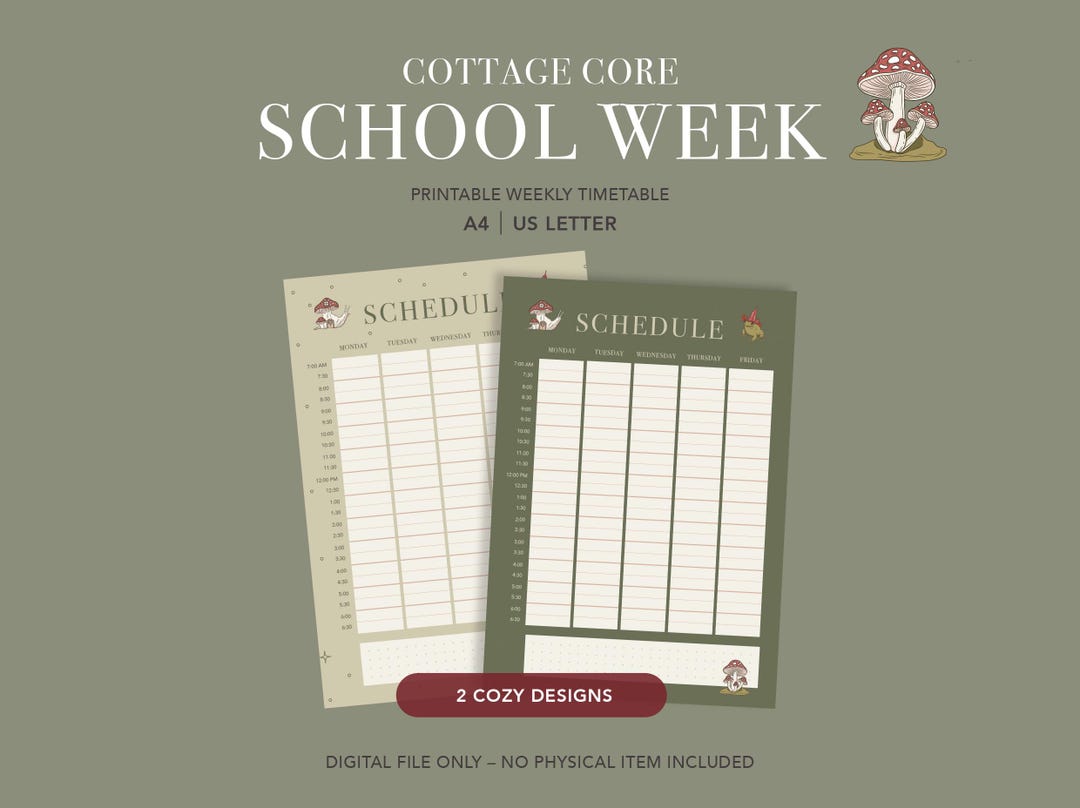 Cottagecore Weekly Planner – Printable Weekly Schedule, Vintage Floral ...